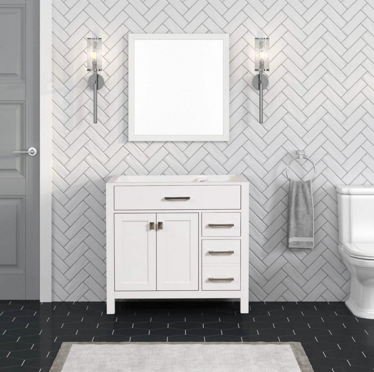 Ethan Roth London 36 Inch- Single Bathroom Vanity in Bright White